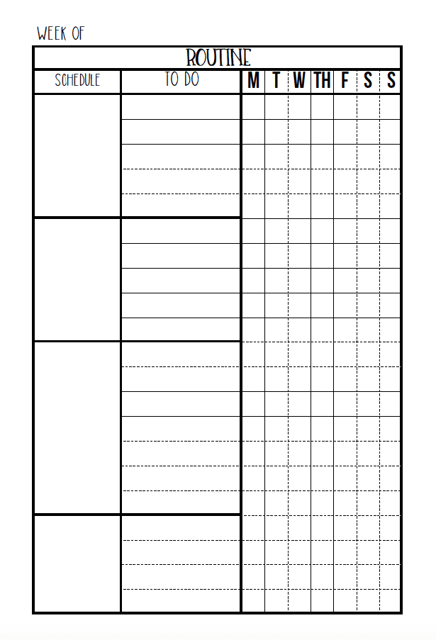 Editable Routine Checklist Daily Planner Printable